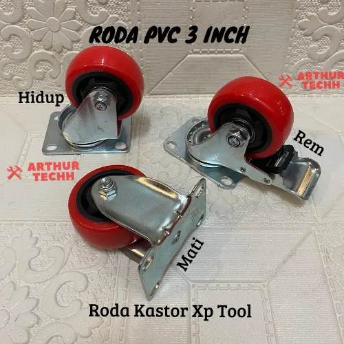 Roda PVC 3" Inch (Mati Hidup Rem) Roda Kastor Troli Wheel Gerobak | Lazada Indonesia