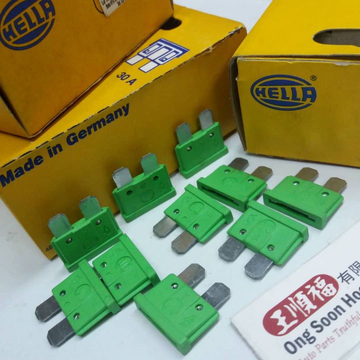 10-200 pcs Germany made Hella 30A Fuse Blade 30 Ampere 8JS 711 690 002 | Lazada