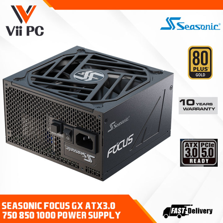 Seasonic FOCUS GX 750 850 1000 750W 850W 1000W ATX3.0 80+ Gold, Full ...