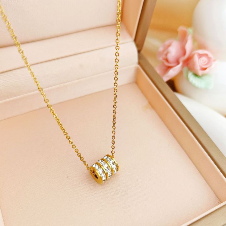 Kalung Bentuk Silinder Berlapis Zirconia - Desain Mewah, Anti Pudar ...