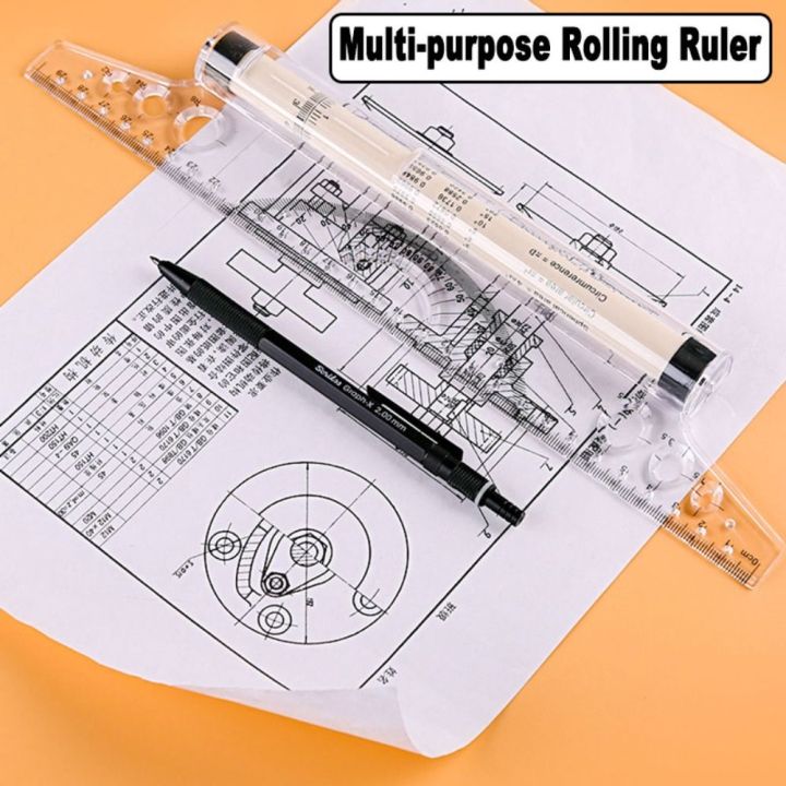 Transparent Math Plastic Parallel Roller Ruler High Quality Drawing ...