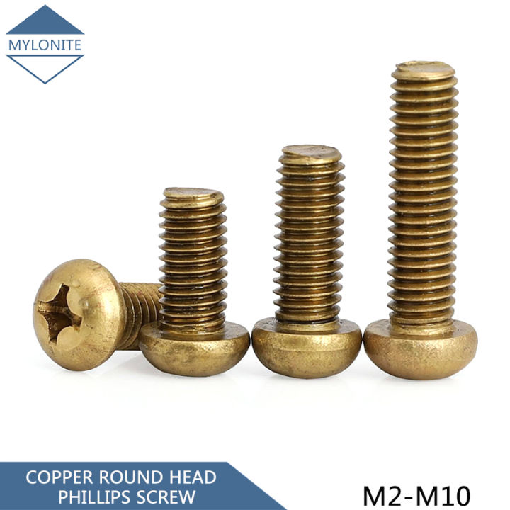 M2 M2.5 M3 M4 M5 M6 M8 Brass Phillips Head Metric Bolts Copper Round ...