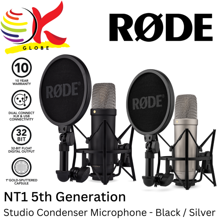 RODE NT1 5th GENERATION (NT1GEN5) STUDIO CONDENSER MICROPHONE WITH DUAL ...
