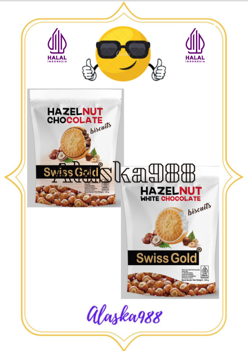 Swiss Gold Hazelnut Biscuit - Biskuit Hazelnut Milk White Chocolate ...
