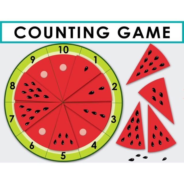 Counting Game Watermelon - Activity Worksheet for Toddlers and ...