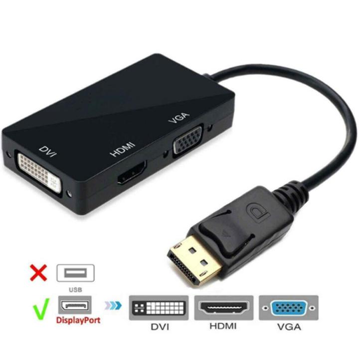 3in1 DP Display Port Male to DVI/HDMI /VGA Female HDTV Cable Converter ...