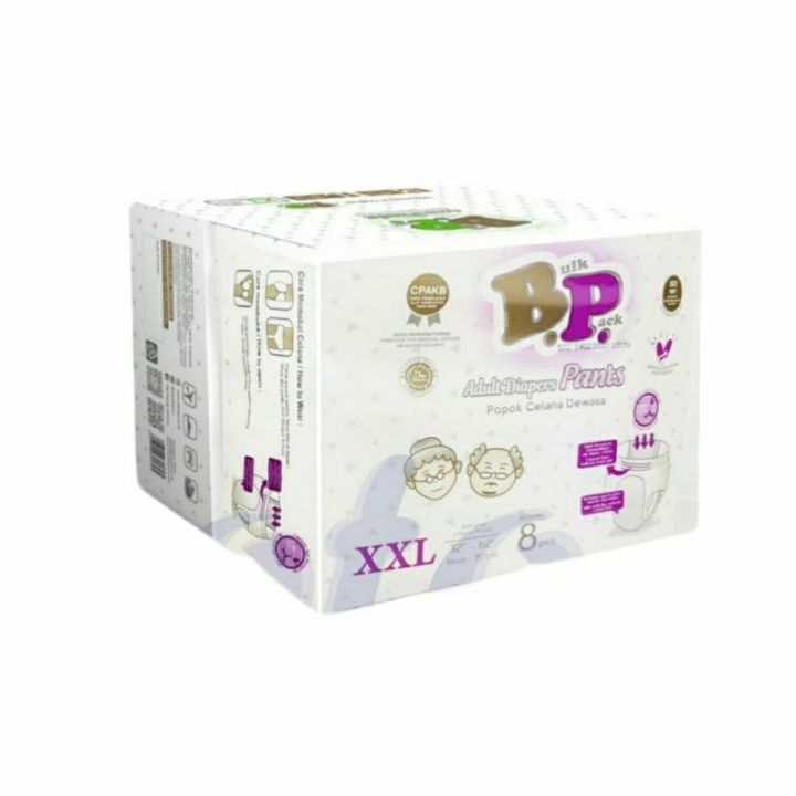 Bp Popok Dewasa Bulk Pack Celana Jumbo XXL isi 8 Adult Diapers Pempers | Lazada Indonesia