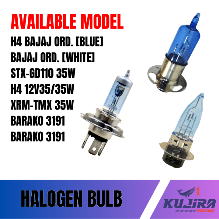 OTAKA HALOGEN HEAD LIGHT BULB FOR MOTORCYCLE BAJAJ ORD. WHITE /XRM-TMX /STX-GD110 /H4 / BARAKO ...