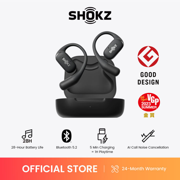 【New】SHOKZ T910 OpenFit - Open-Ear Bone Conduction Sports Earbuds with Earhooks, True Wireless ...