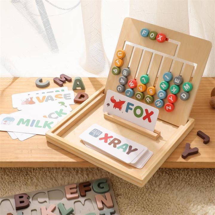 Wooden Alphabet Learning, Word Building Montessori inspired Puzzle Toy ...