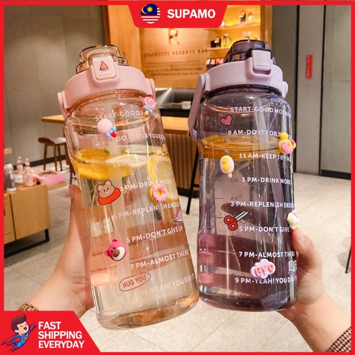 SUPAMO 2000ML Water Bottle With Straw Large Capacity Portable Water ...