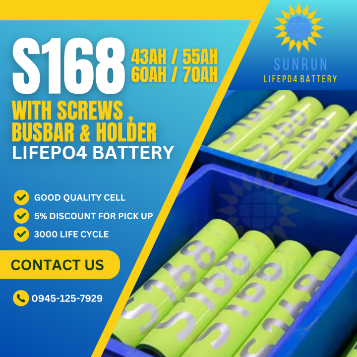 4PCS - S168 LiFePO4 Battery - High Capacity Options 3.2V (43Ah, 60Ah ...
