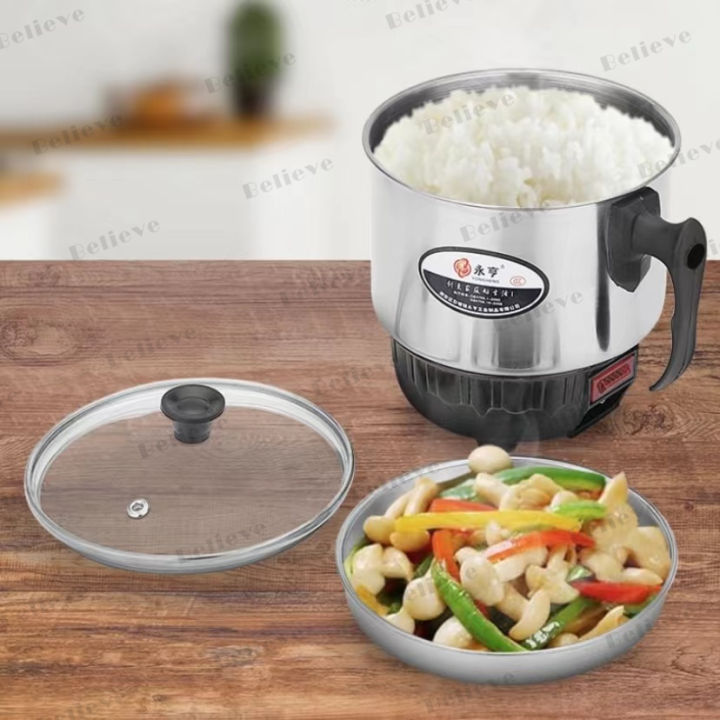 Stainless steel multi-cooker electric portable pot,mini cooking pot ...