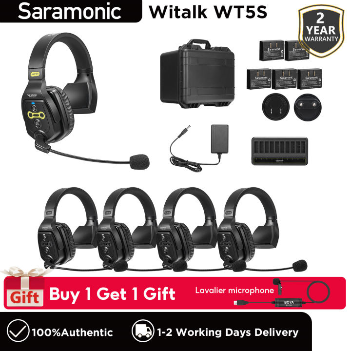 Saramonic WiTalk WT5S 5-Person Full-Duplex 1.9GHz Wireless Intercom ...