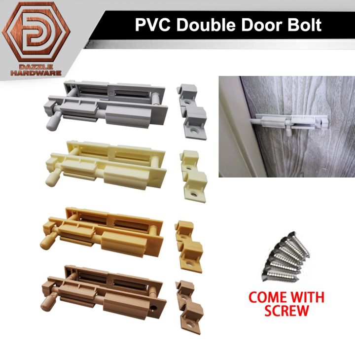 PVC double door bolt pvc door bolt lock pvc barrel bolt kunci pintu ...