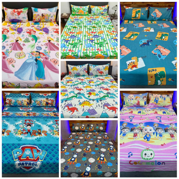 Printed Bed Sheet Canadian Cotton - Kids Pambata Bed Sheet, Princess ...
