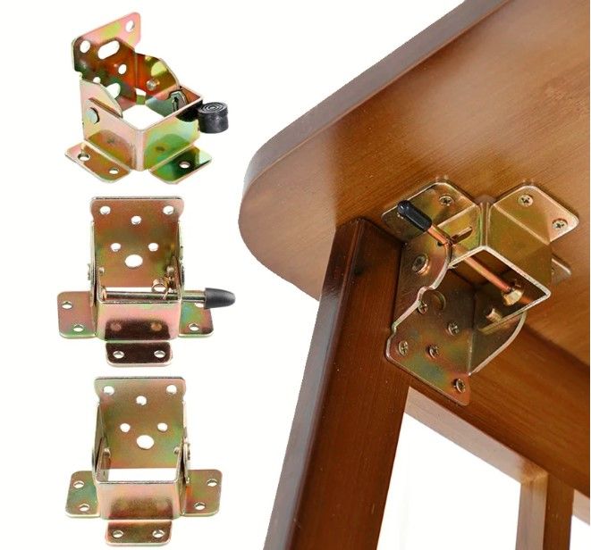 4Pcs Chair Tables Foldable Steel Workbench Feet Self-Locking Furniture ...