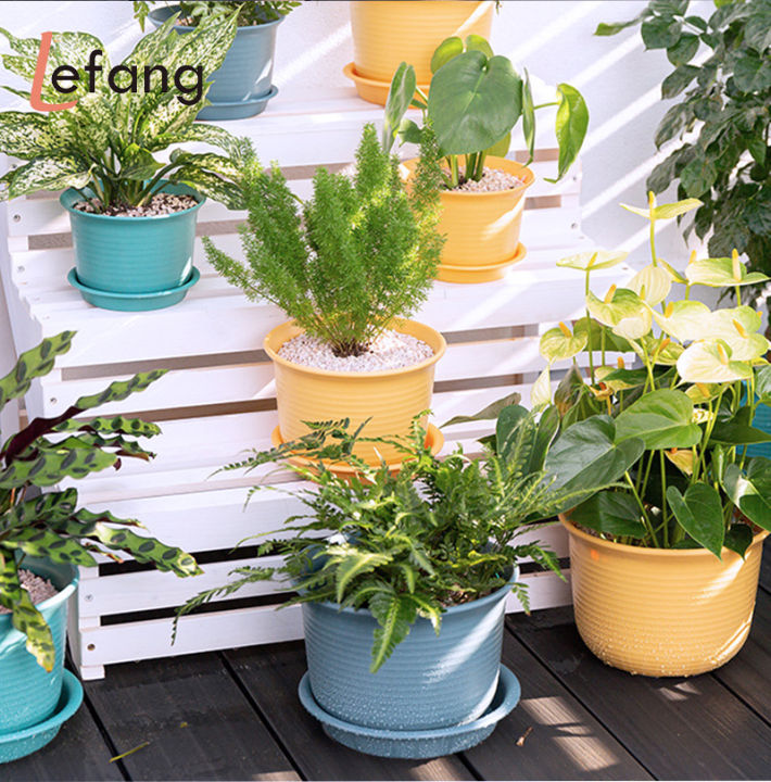 Lefang Plastic Planter Flower Pots Multicolor Balcony Garden Plant ...