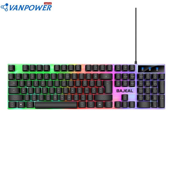 RGB Gaming Keyboard Mouse Kit Backlight Glowing Keypad Mouse 104 ...