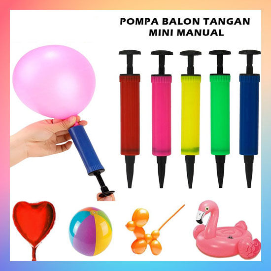 Pompa Balon Tangan Manual / Alat Pompa Tiup Angin Balloon Bola ...