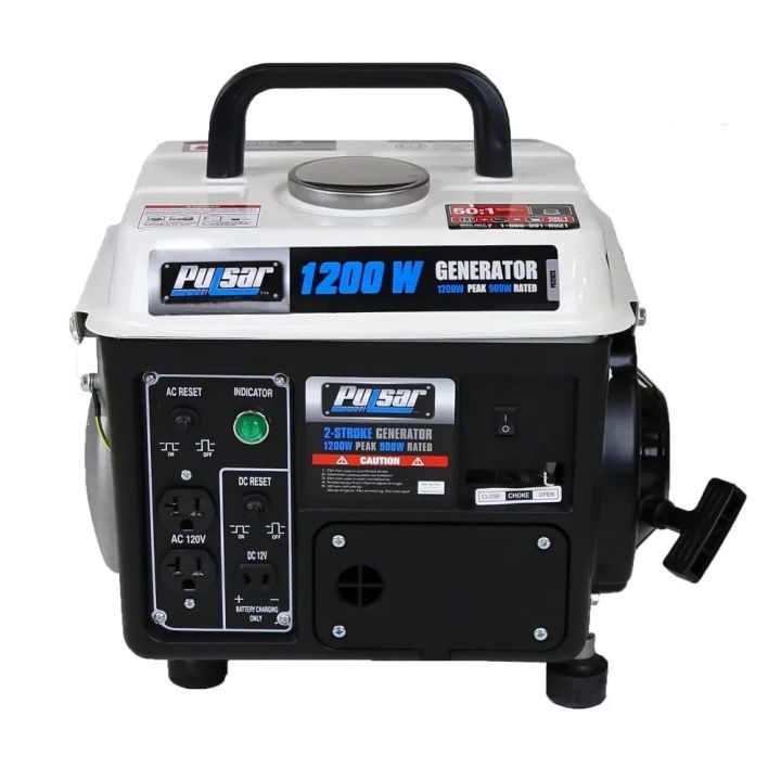 Pulsar PG1202SA 1200 Peak Watt 900 Running Watt Portable 2-Cycle Gas ...