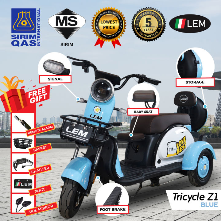 ★LEM★ electric tricycle scooter adult 800w new mini family car | Lazada