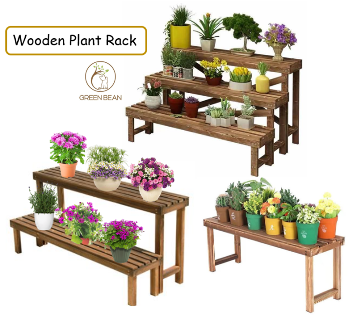 Wooden Plant Bench Plant Rack For Indoor Outdoor Garden Bench Plant ...