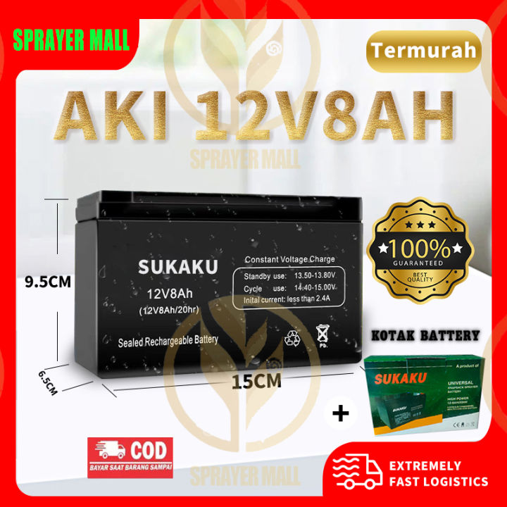 BATERAI AKI 8A 12V Sprayer Hama Elektrik SUKAKU / Accu Baterai | Lazada Indonesia