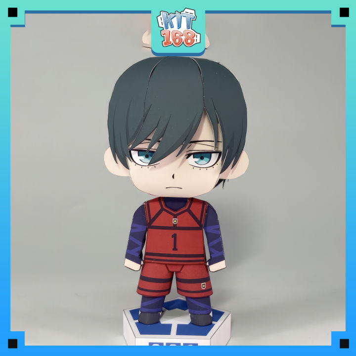 Mô hình giấy Anime Chibi Rin Itoshi - Blue Lock + kèm kit hộp trang trí ...