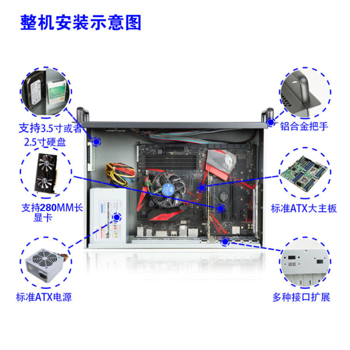 19-inch rack standard 4u ultrashort industrial computer atx motherboard ...