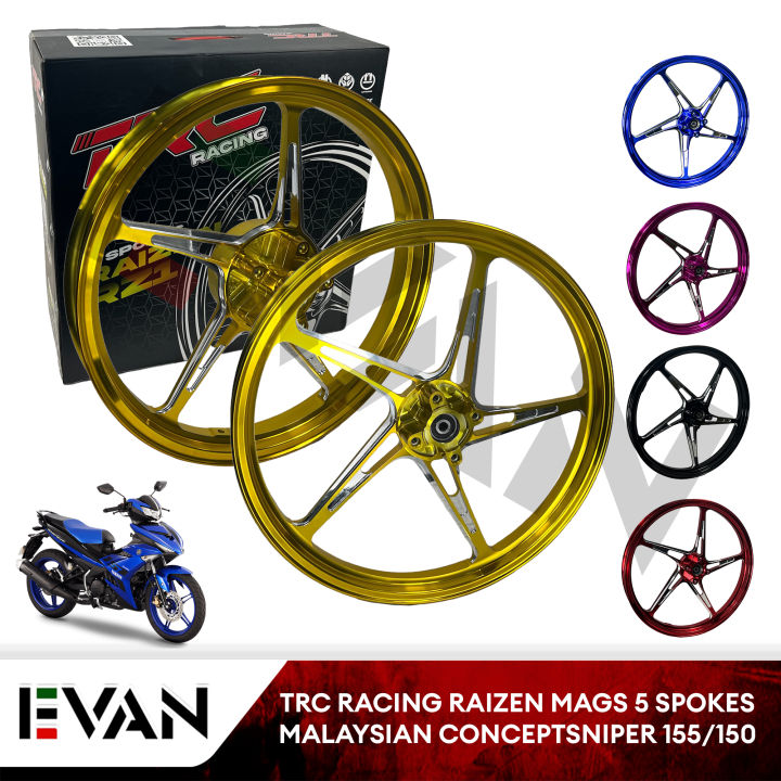 EVAN.COM Sniper 150/155 TRC CNC 5 Spokes Raizen Front Rear Mags 1.6 x 1 ...