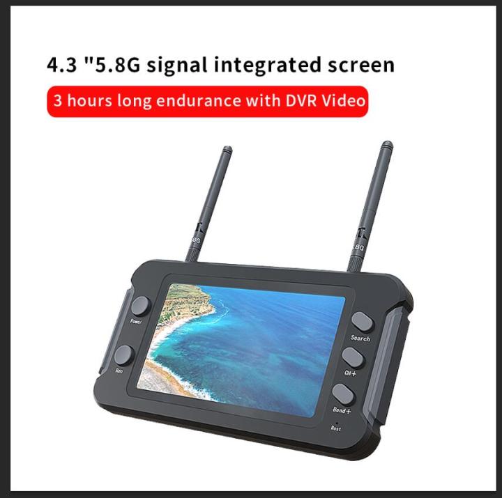 5.8G FPV Monitor DVR 40CH 4.3นิ้วจอแสดงผล LCD 16:9 NTSC/PAL ค้นหาวิดีโอบันทึก RC FPV Multicopter ...