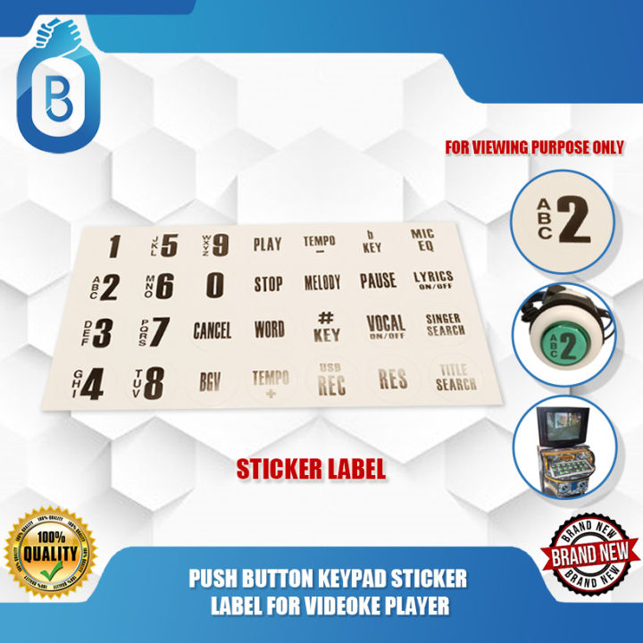 PUSH BUTTON KEYPAD STICKER LABEL FOR VIDEOKE PLAYER | Lazada PH