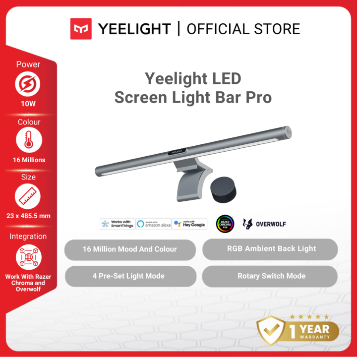 Yeelight Smart LED Monitor Screen Light Bar Pro | Works with Razer Chroma Overwolf | RGB Light ...