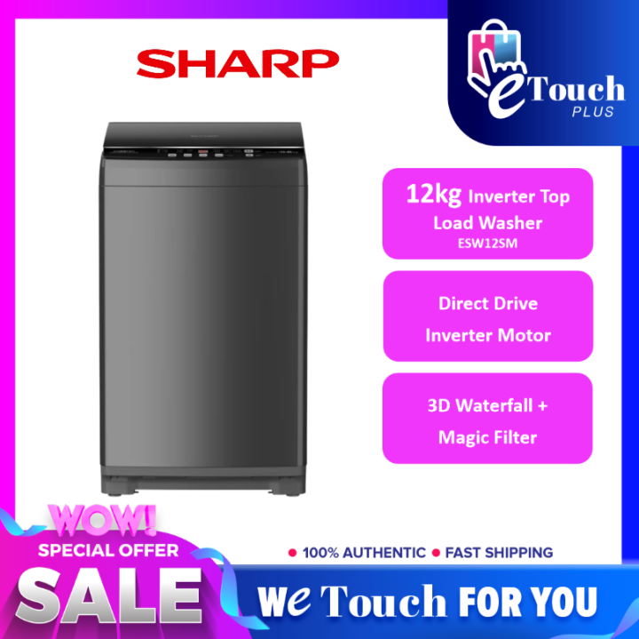 SHARP ( ESW12SM ) 12KG FULL AUTO DD INVERTER WASHING MACHINE | Lazada