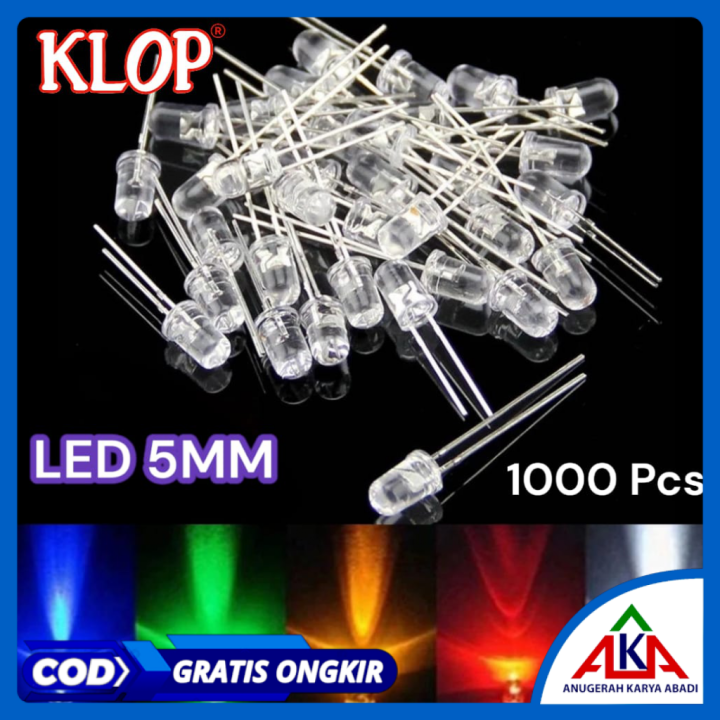 LED 5mm Bening KLOP Superbright Lampu LED 5mm Super Terang 1000 Pcs ...
