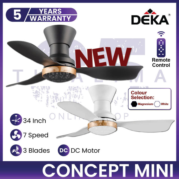 DEKA CONCEPT MINI 34Inch 3 Blades 7 Speed Forward+Reverse DC Motor ...