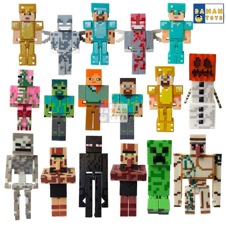 Pajangan Figure Minecraft.Enderman Zombie Alex Steve Miniatur Mine ...