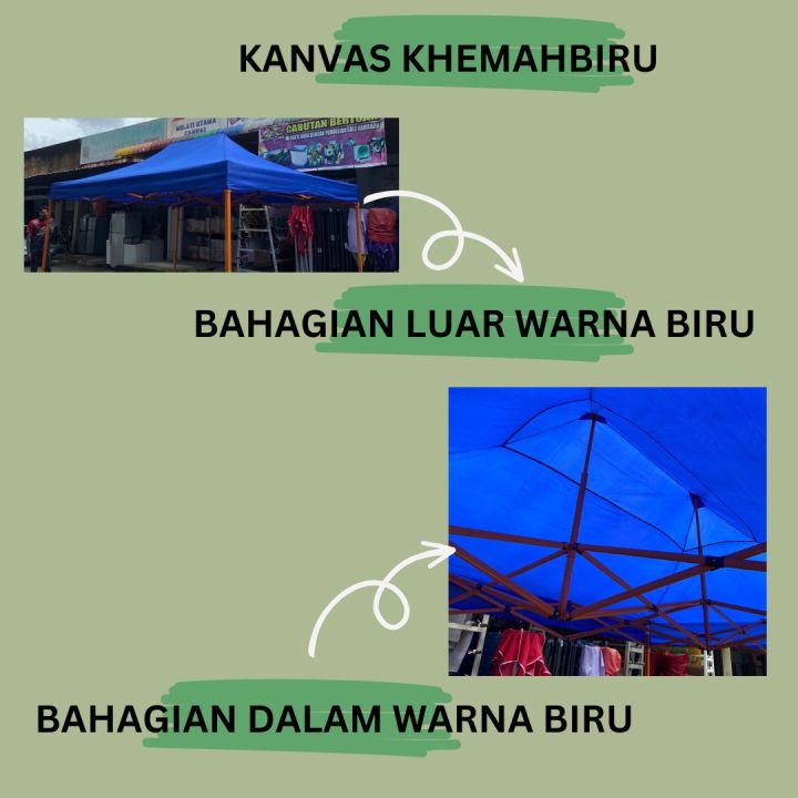 KHEMAH NIAGA KAIN NYLON AA+ 600D SAIZ 10ft X 15ft (3M X 4.5M) BESI OREN ...