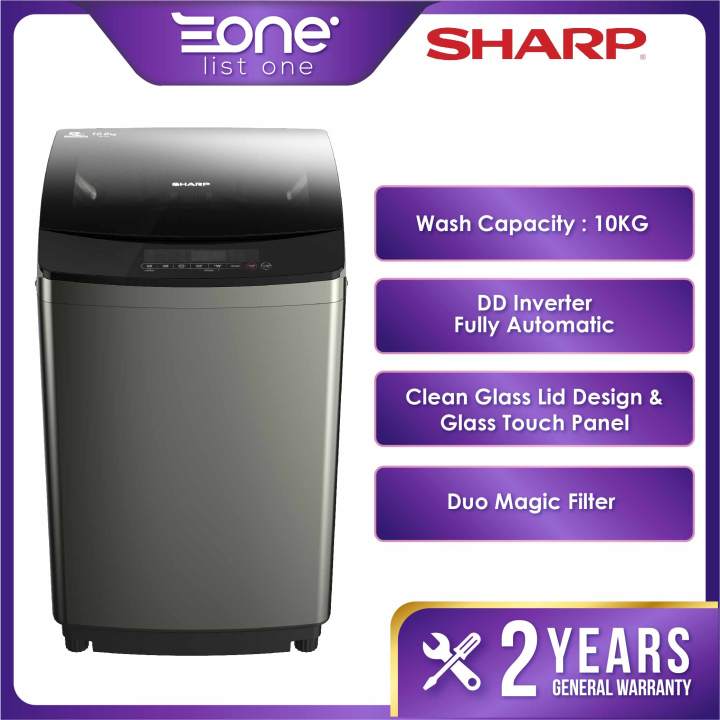【Own Truck Delivery】Sharp 10KG DD Inverter Top Load Full Auto Washer ...