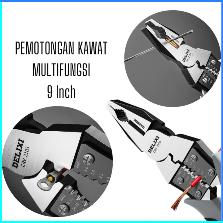 COD DELIXI Tang Pemotong Kawat CRV Multifungsi Wire Cutter / tang kabel ...