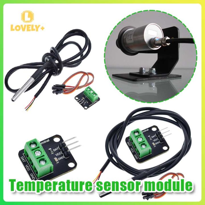 Ds18b20 Temperature Sensor Module Sensor Cable Probe Terminal Adapter