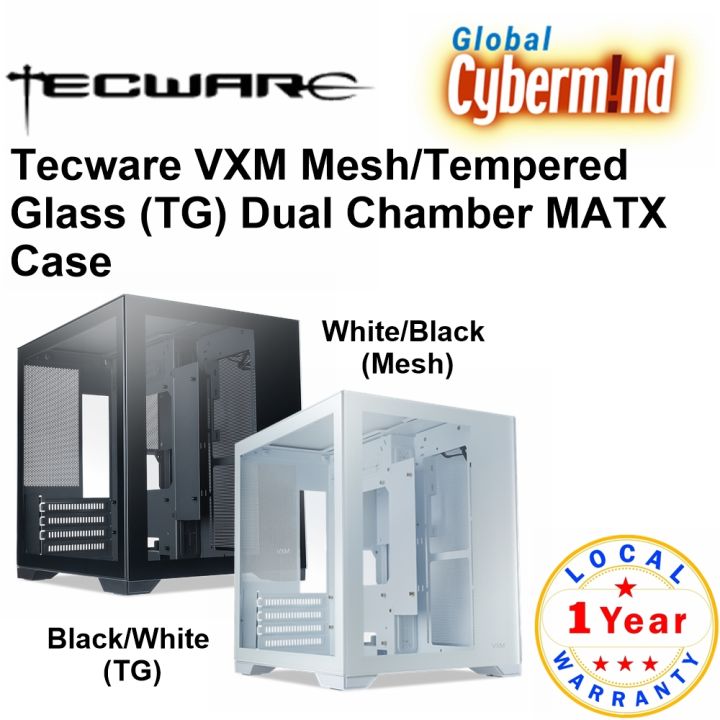 Tecware VXM Dual Chamber MATX Case [2 Color Options: Black or White & 2 ...