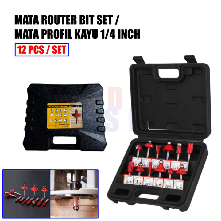 Mata Router Trimmer Kayu SET 12 pc router bit set mata profil mata ...