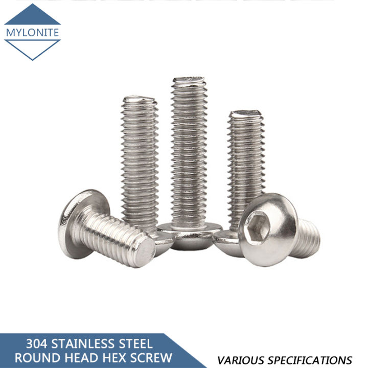 M1.6 M2 M2.5 M3 M4 Length 3mm-70mm 304 Stainless Steel Button Head Hex Hexagon Socket Screw ...