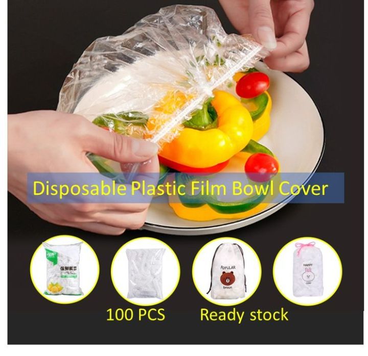 100Pcs Disposable Food Plastic Wraps Reusable Elastic Food Storage ...