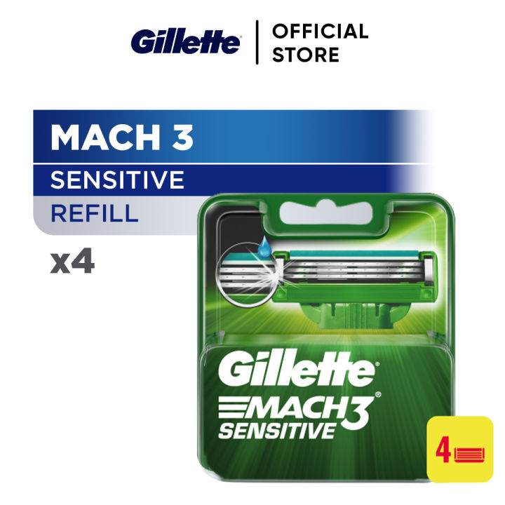 Gillette Mach 3 Sensitive Cartridge 4s 4x12x6 | Lazada PH