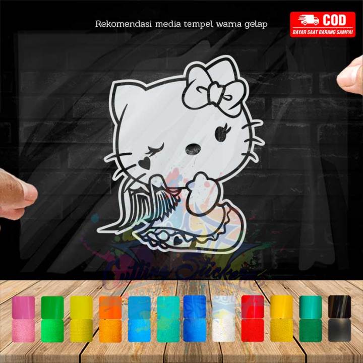 Cutting Stiker Hello Kitty Angel Variasi Motor Sticker Kaca Mobil Lucu ...