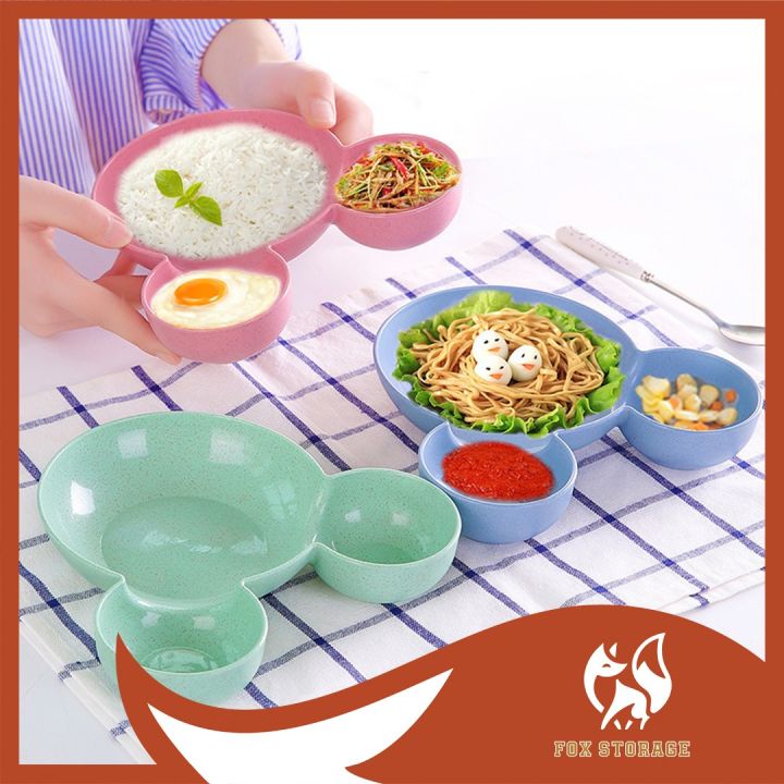 Mickey Plate Kid Children Dish Plate Eco Wheat Straw Tableware Dining ...
