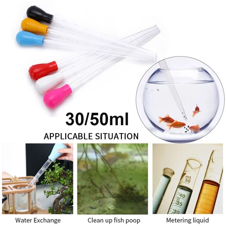 SPDD 30/50ml Pipe Water Changer Tube Fish Tank Siphon Pump Pipette ...
